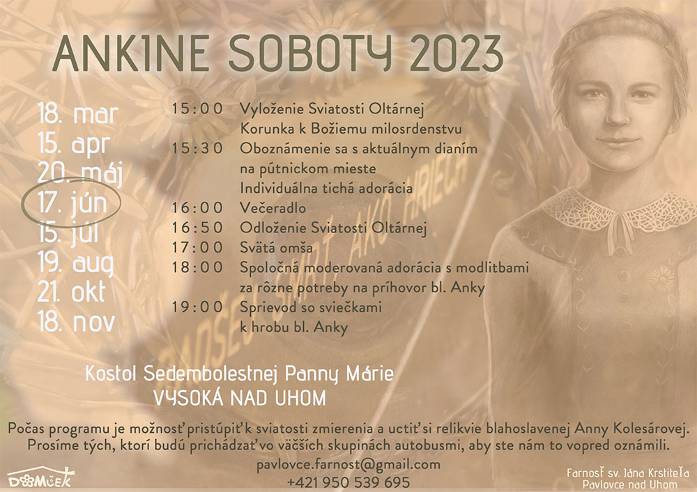 Ankina sobota - 17. jún 2023 - Anna Kolesárová
